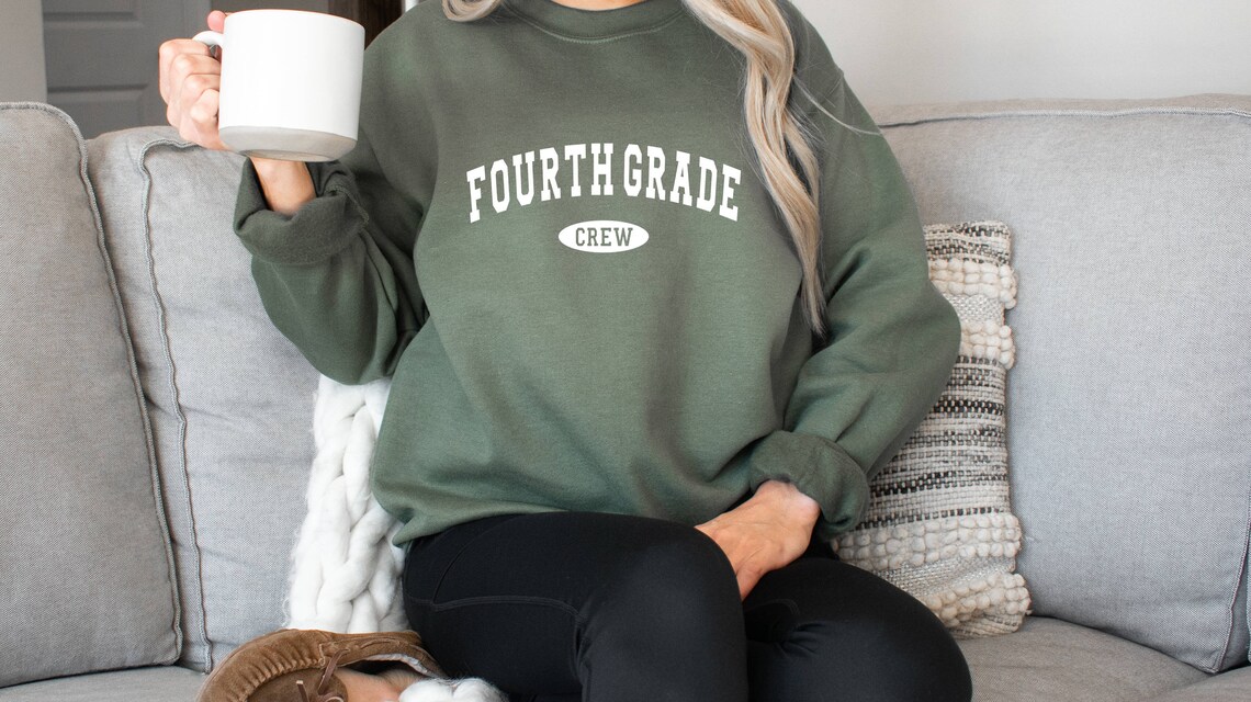 Fourth Grade Crew Sweatshirt, 4th Grade Teacher Shirt, Personalized 4th ...