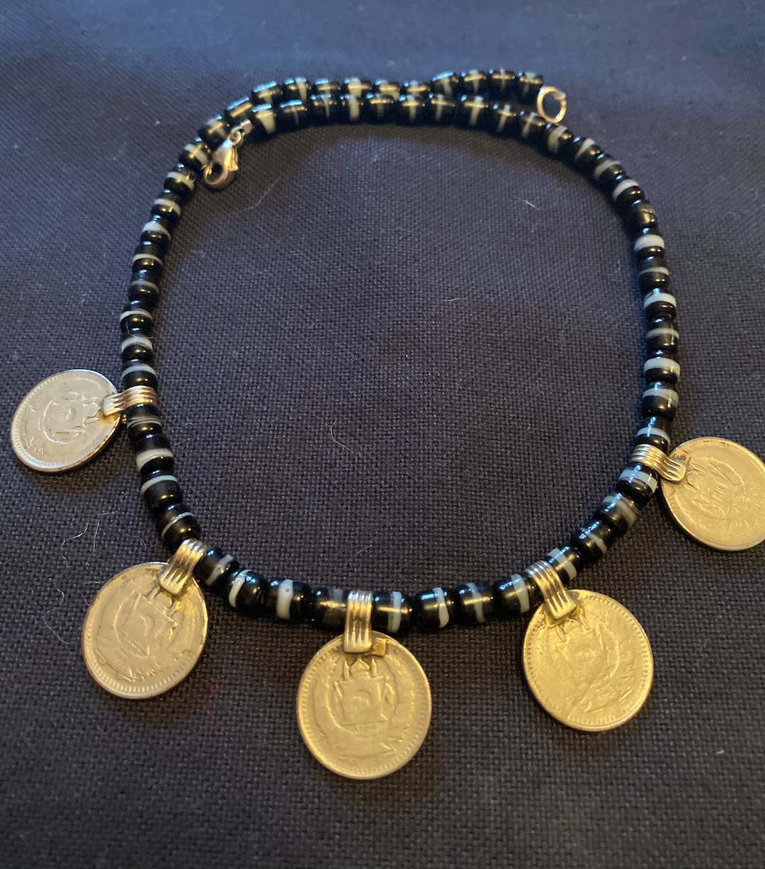 Glass Beads With Vintage Middle Eastern Coins. - Etsy