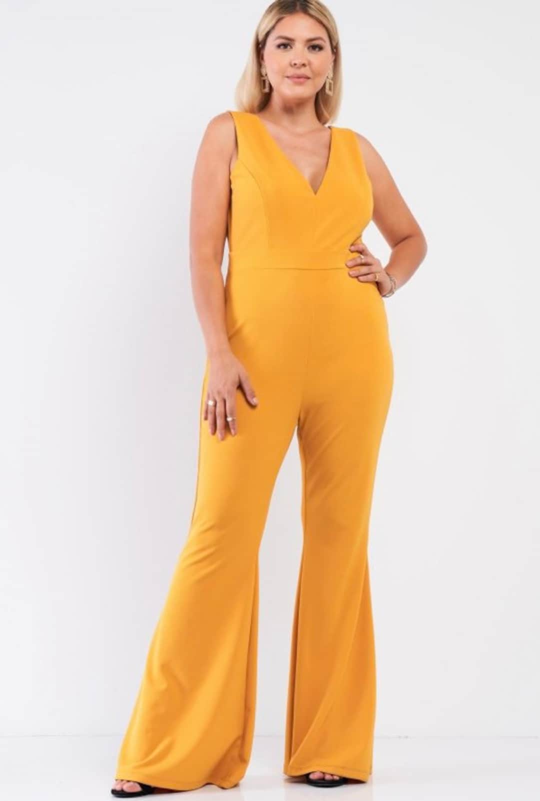 Plus Size Yellow Jumpsuit - Etsy
