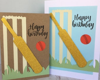 Cricket Birthday Card paper Cut Cricketer Handmade Greeting - Etsy UK