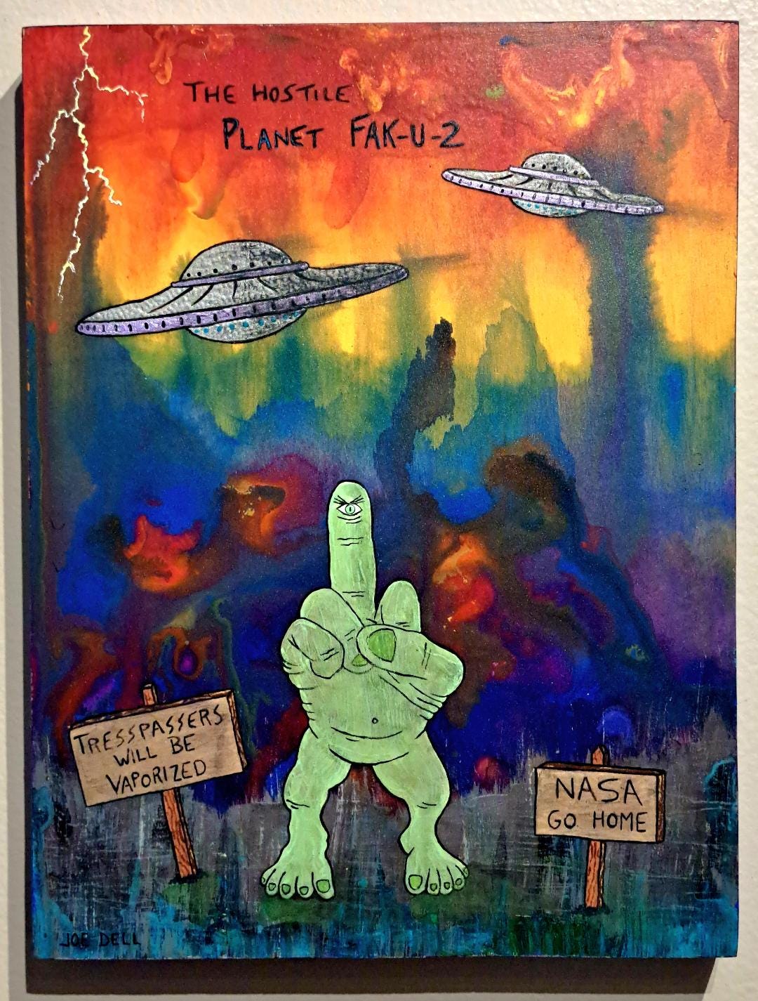 Funky Alien Painting, Folk Art Alien Painting - Etsy