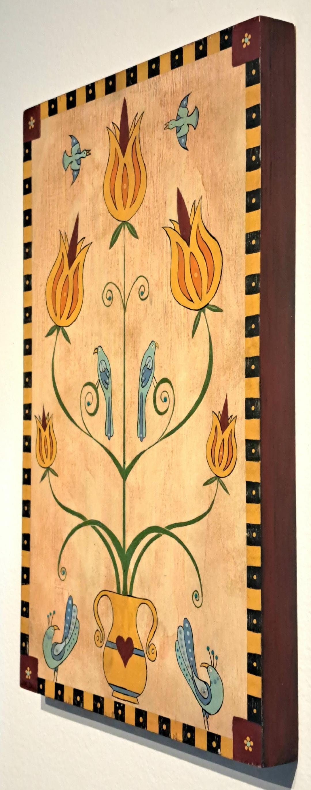 Pa Dutch Painting, Folk Art Painting, Distlefink Painting, Amish ...