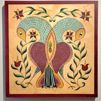 Fish Heads Folk Art Painting. - Etsy