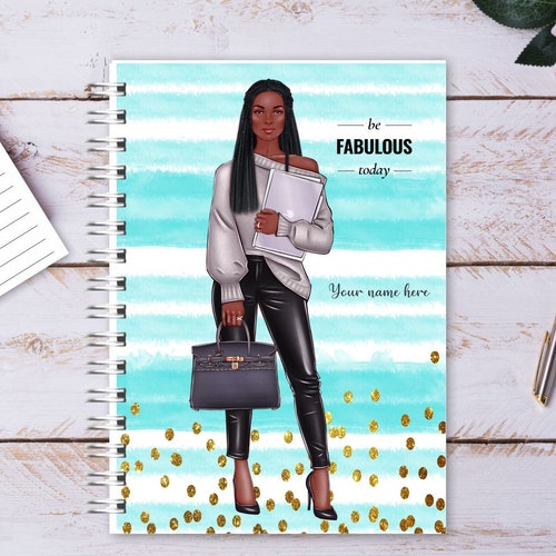 Black Girl Boss Personalized Notebook Cover Boss Lady - Etsy