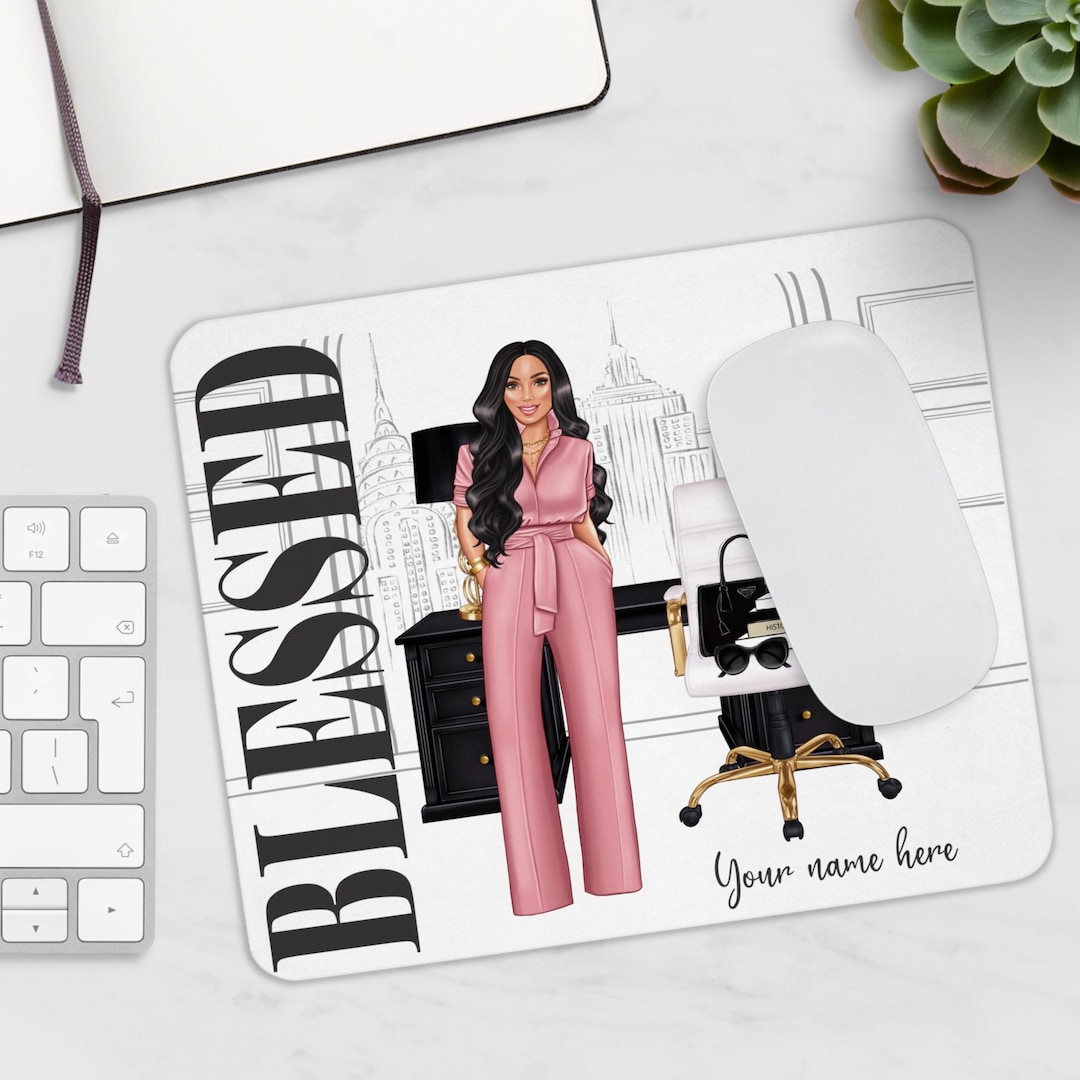 Luxury Custom Mouse Pad - Feminine Office Decor - Personalized Name ...