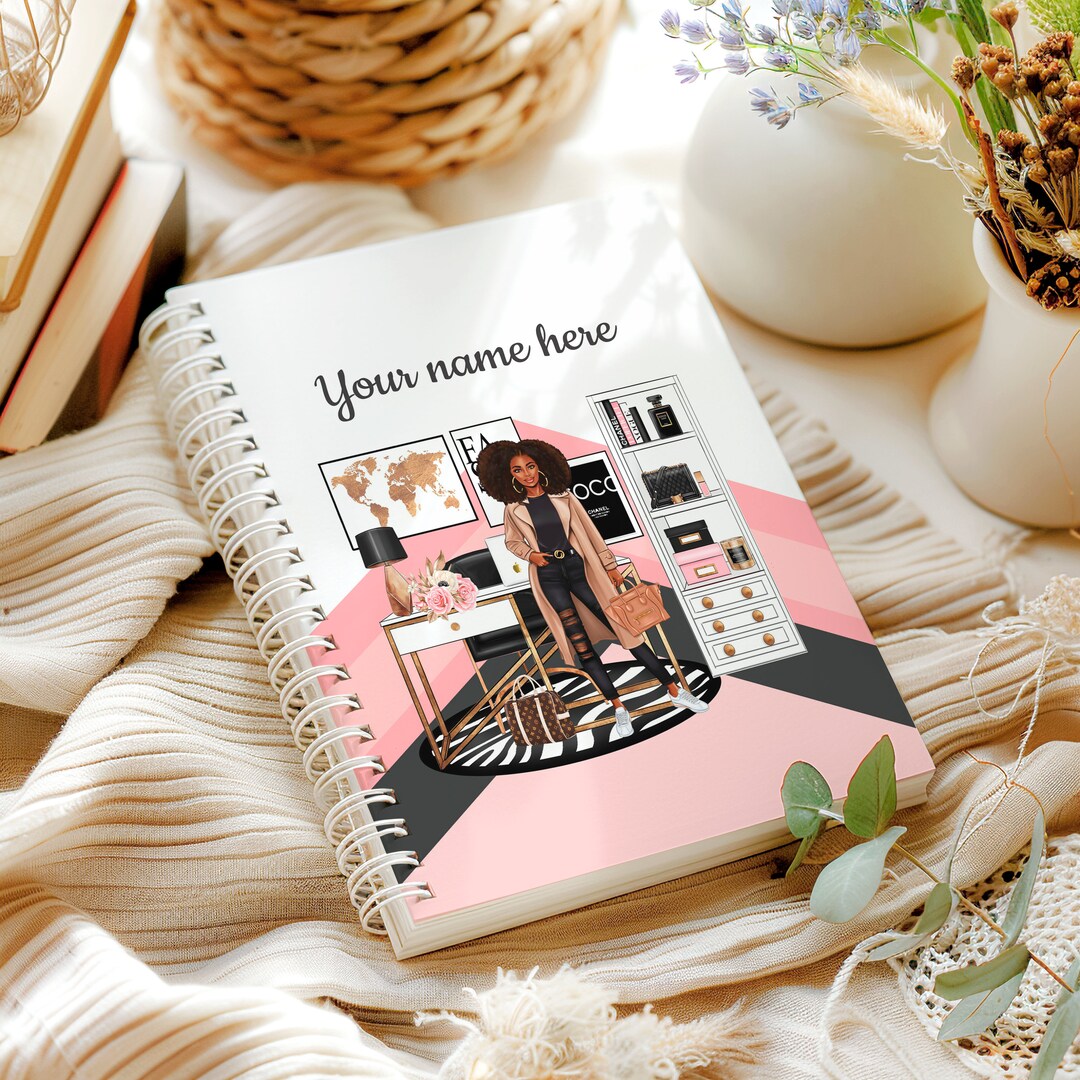 Black Girl Custom Start Date Planner - Elegant Personalized Monthly ...