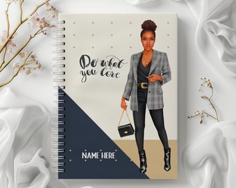 Black Girl Personalized Notebook, Black Owned Business Gift, Lined ...