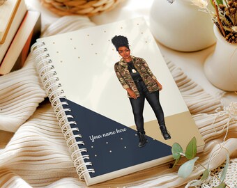 Black Girl Personalized Notebook, Black Owned Business Gift, Lined ...