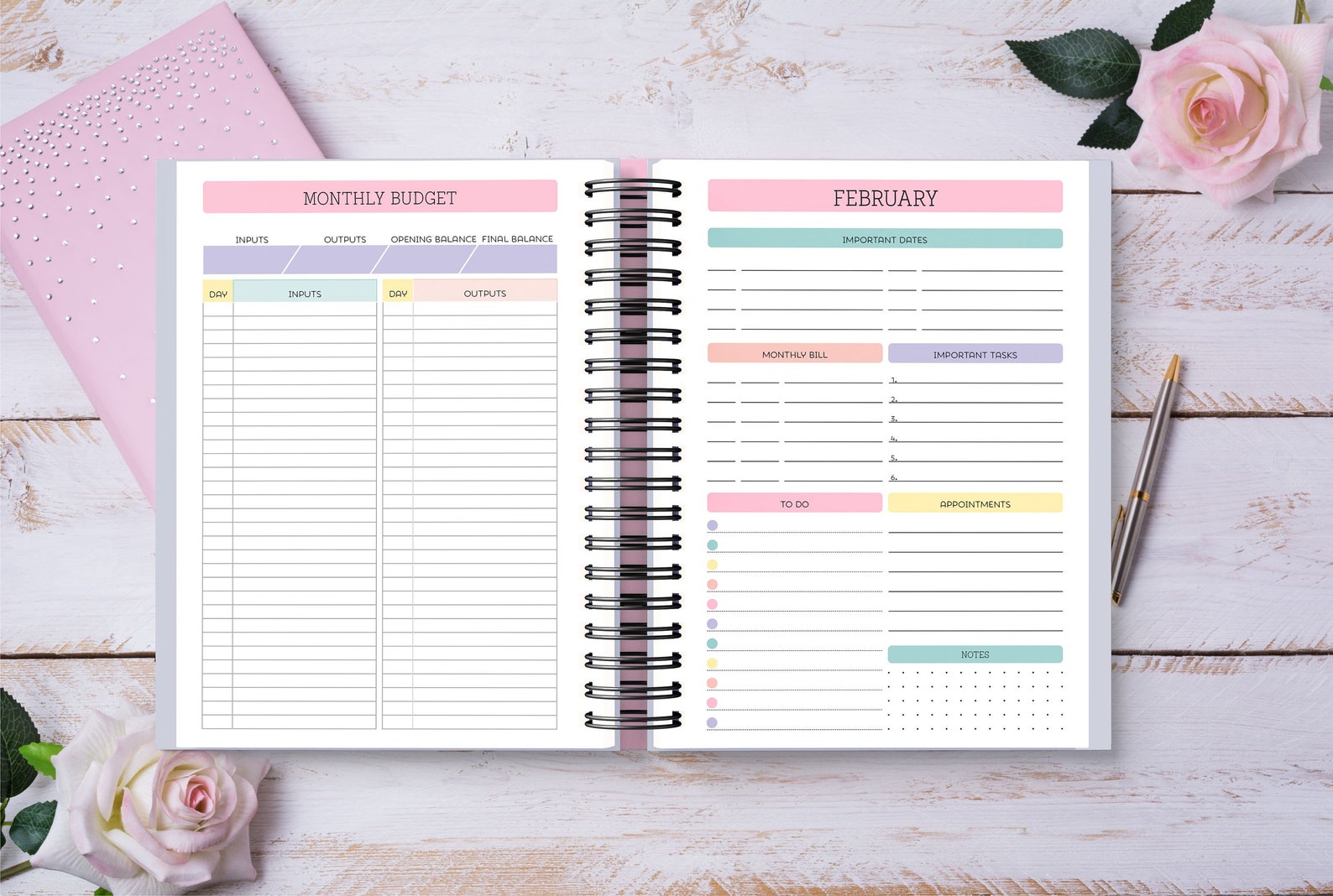 Undated Planner for Women 12 Months - Boss Lady Planner - Planner for ...