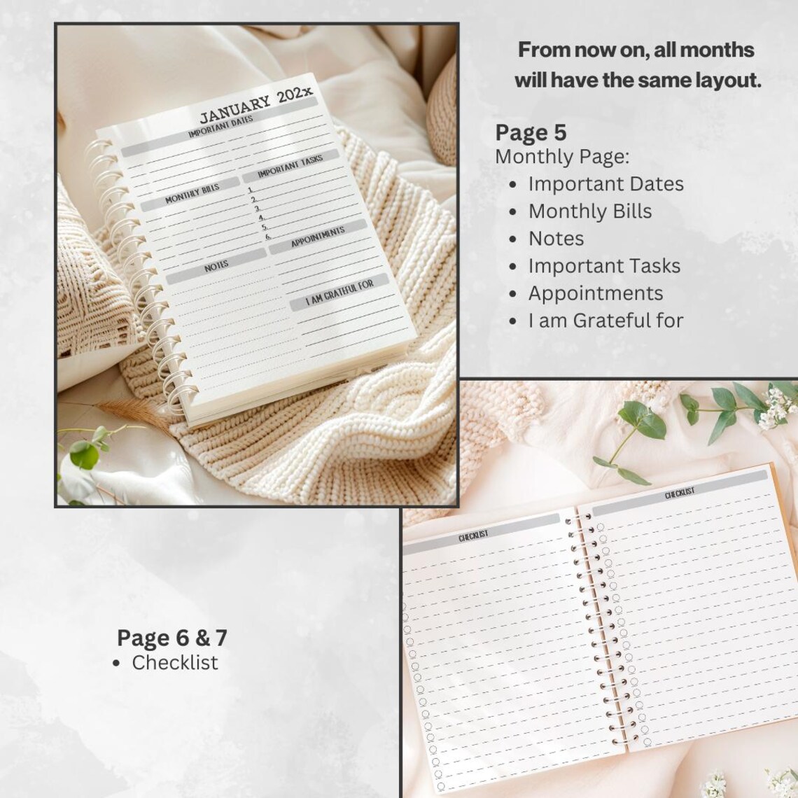 Student Planner - Gift for Friend - Academic Agenda - Monthly View ...