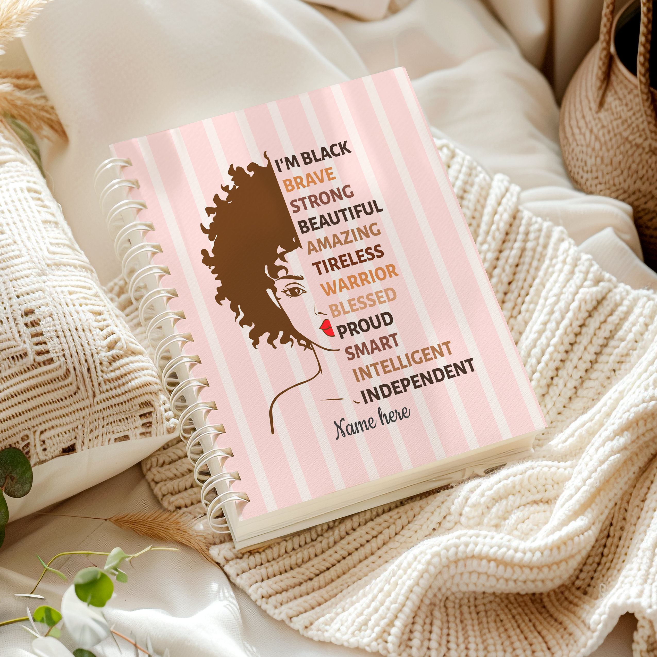 Black Girl Personalized Notebook, Black Owned Business Gift, Lined ...