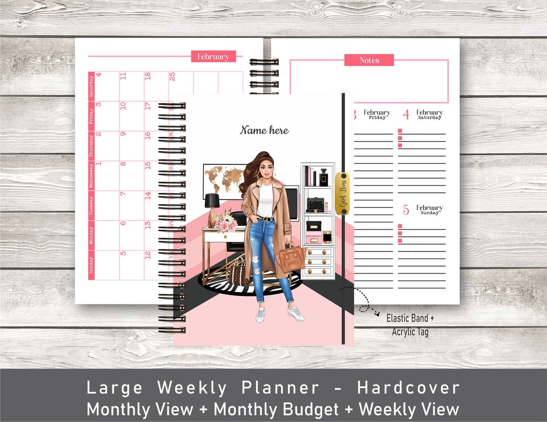 8.5x11 2024 Large Weekly Planner Custom Calendar Monthly Planner Hustle ...