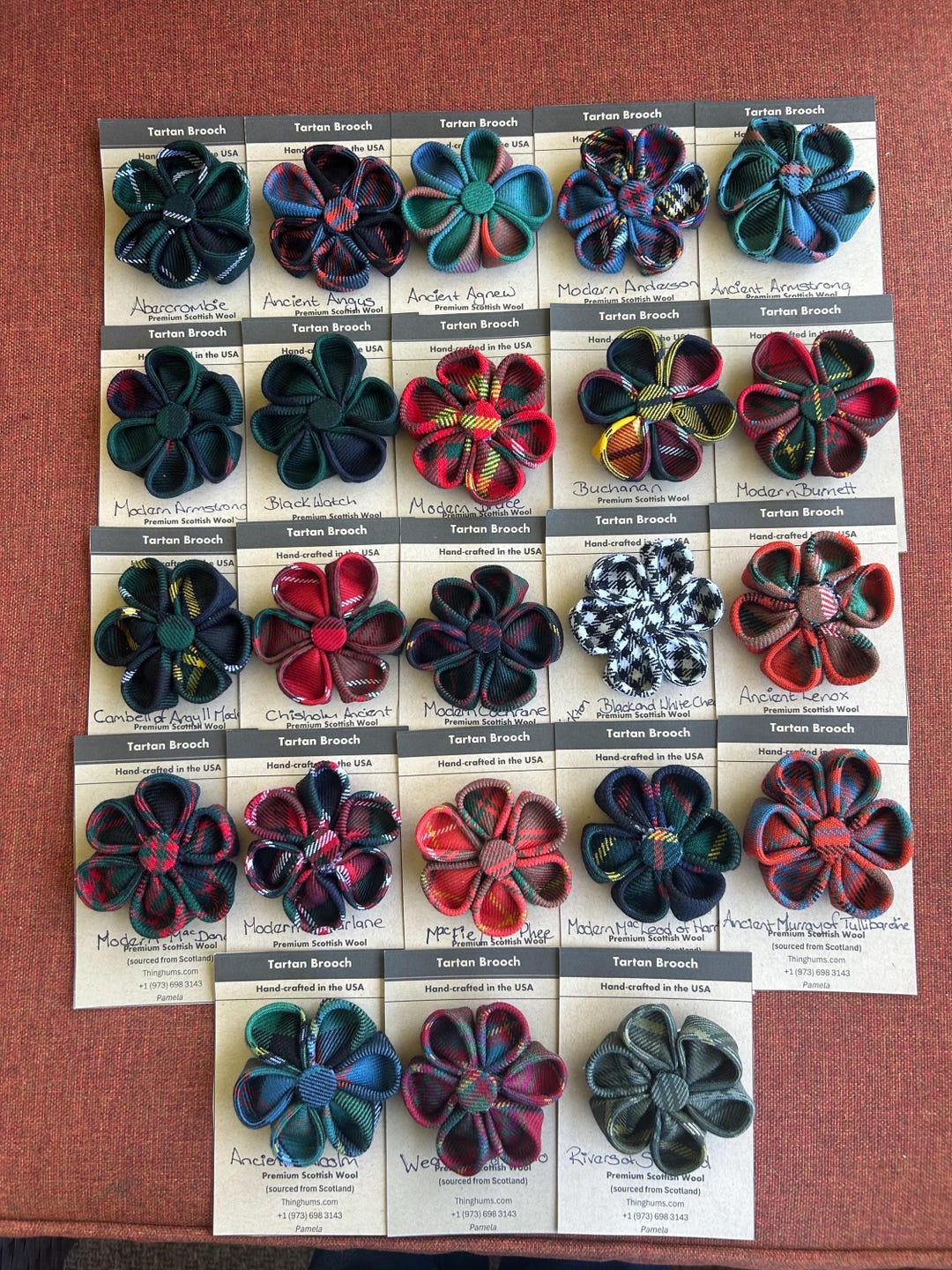 Handcrafted Scottish Wool Tartan Flower Brooch – Heritage Accessory - Etsy