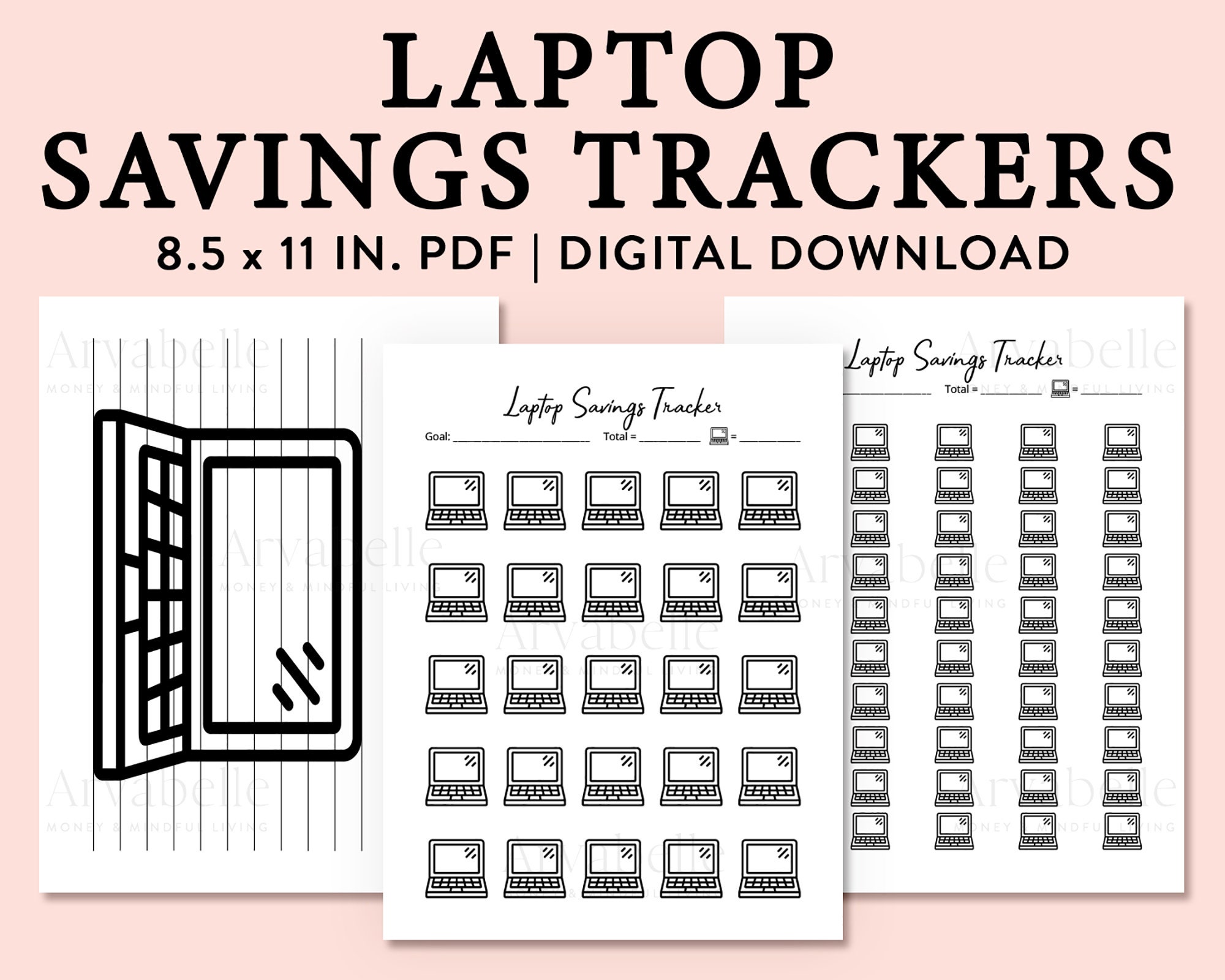 Printable Laptop / Computer Savings Tracker Pack of 3 - Etsy