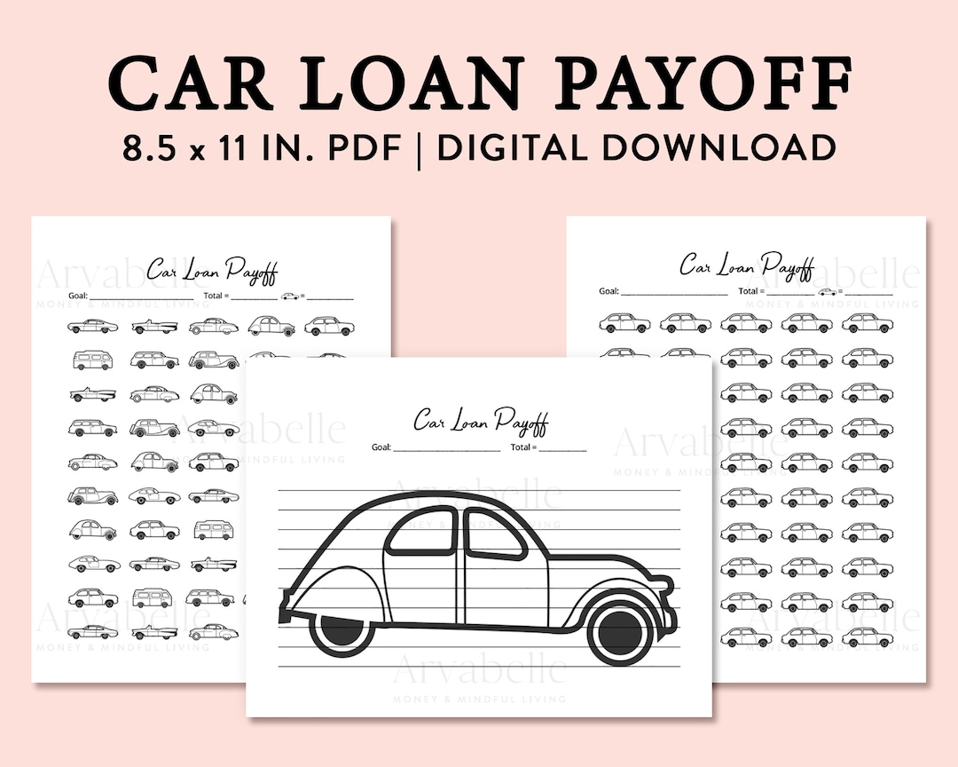 Printable Car Loan Debt Payoff Tracker Pack of 3 Bundle, Digital ...