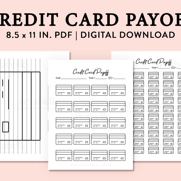Worksheets Credit Card - Etsy