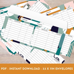 Jungle Printable Cash Envelopes With Transaction Tracker Horizontal ...