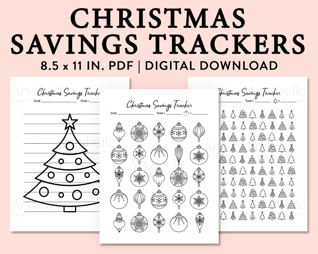 Printable Christmas Savings Tracker Pack of 3 Bundle, Digital Download ...