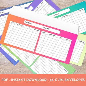 Rainbow Gradient Printable Cash Envelopes With Transaction Tracker ...