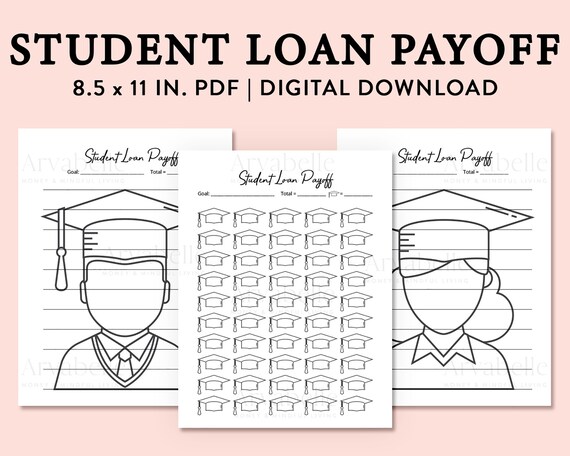 Printable Student Loan Debt Payoff Tracker Pack of 3 Bundle | Etsy