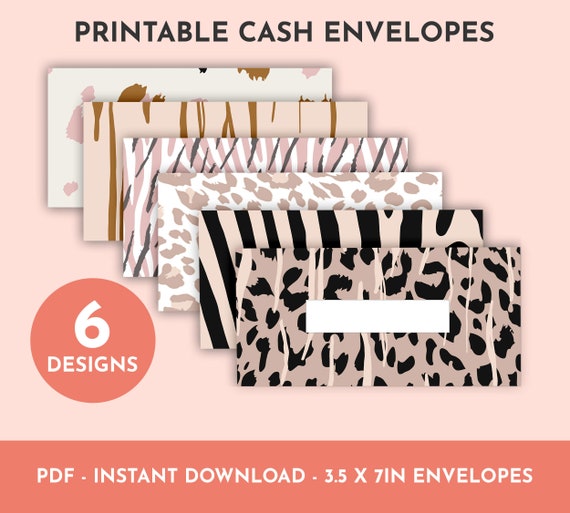 Safari Animal Printable Cash Envelopes With Transaction | Etsy