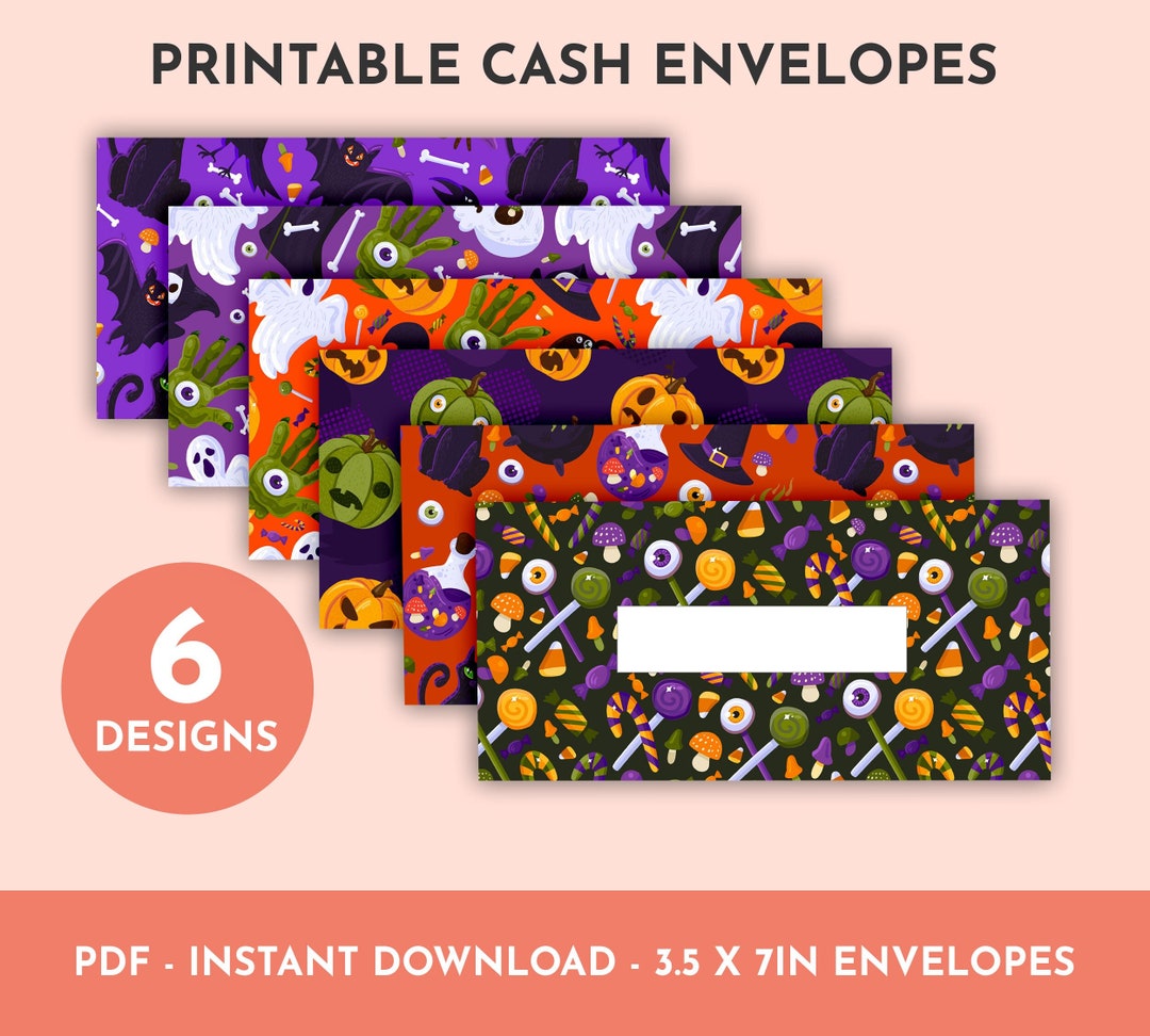 Dark Halloween Printable Cash Envelopes With Transaction - Etsy