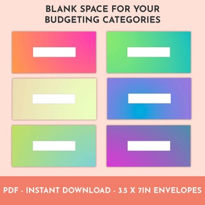 Rainbow Gradient Printable Cash Envelopes With Transaction Tracker ...