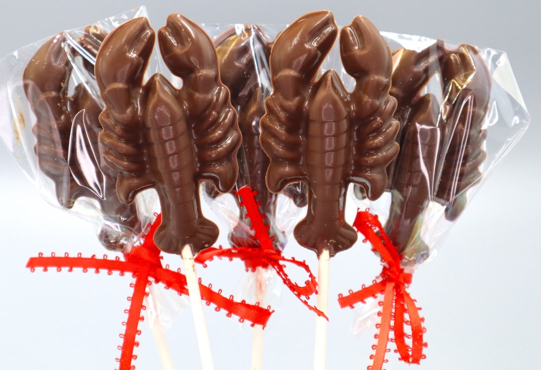 12 Chocolate Lobster Maine Lollipop - Etsy