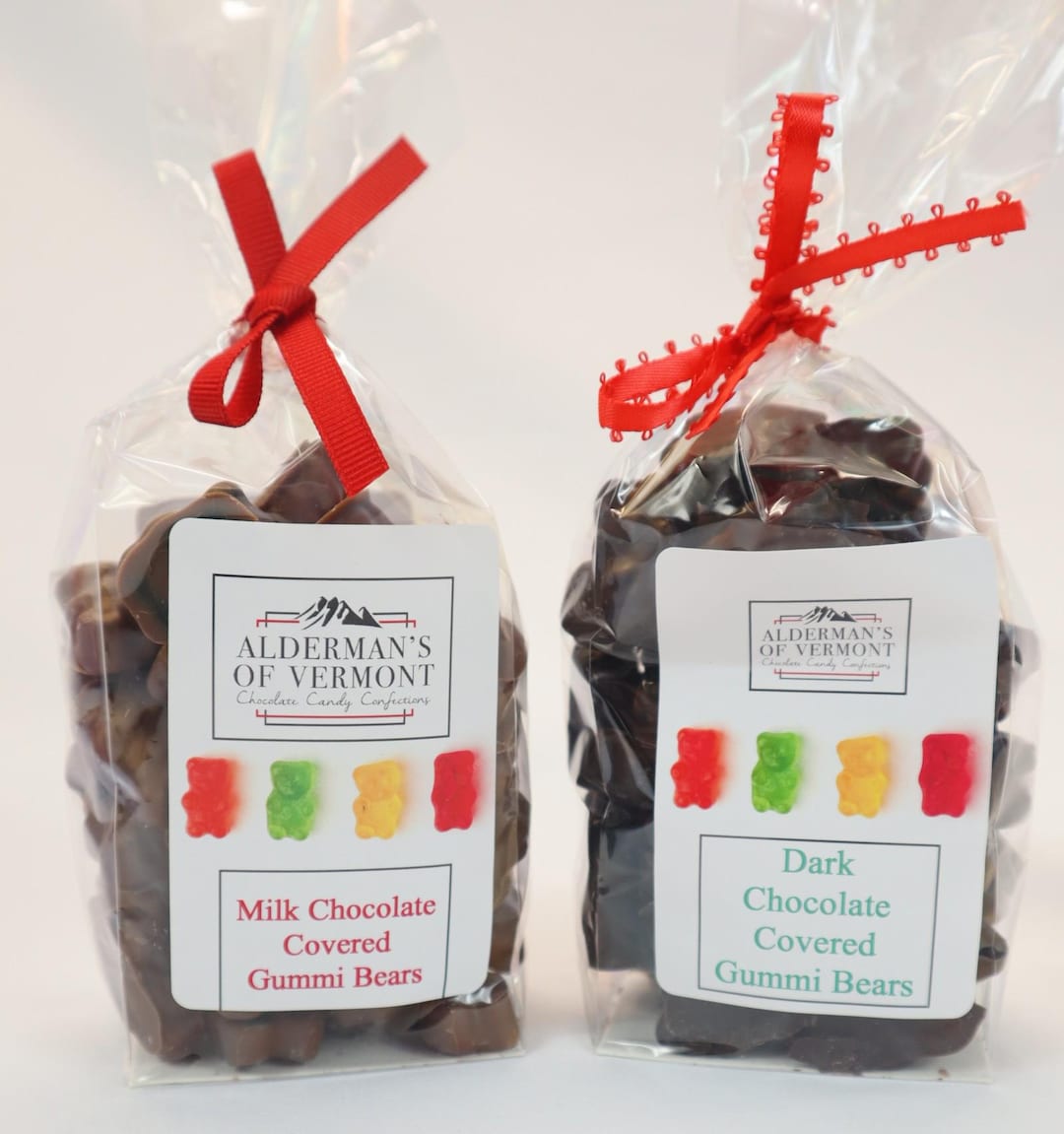 Milk or Dark Chocolate Covered Gummi Gummy Bears 8 Oz - Etsy