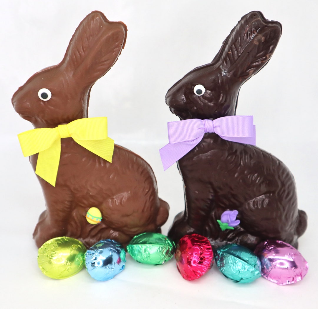 Claire Solid Easter Bunny Chocolate Milk, Dark or White Chocolate - Etsy