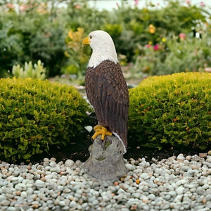Bald Eagle Sculpture Realistic Plastic Eagle Bird Decor Garden ...