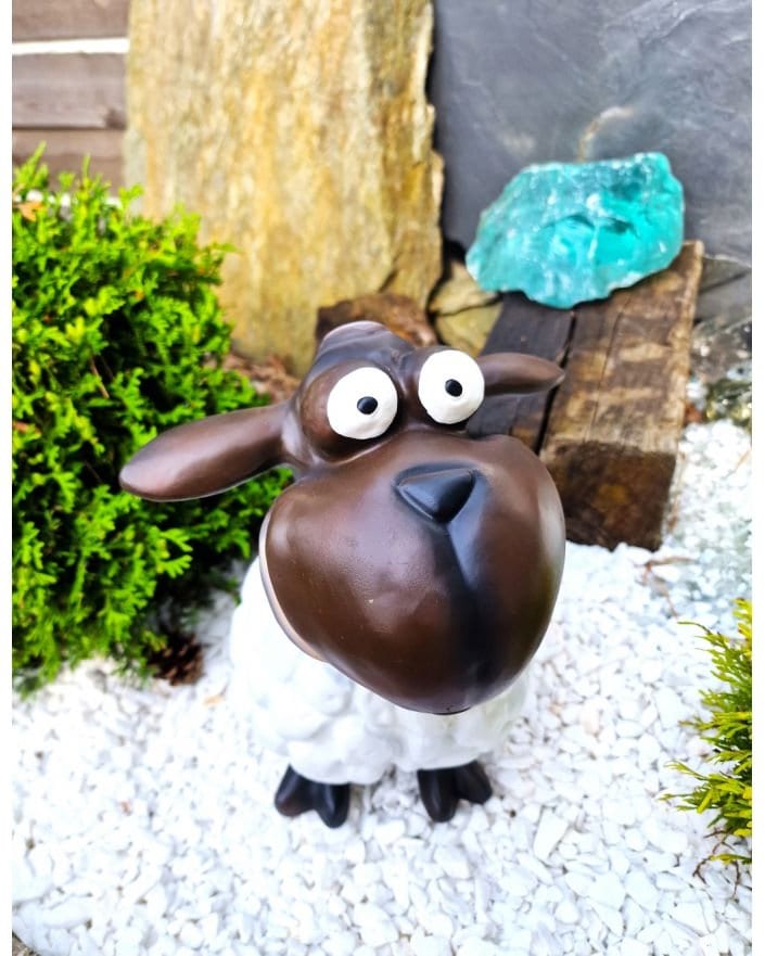 Cute Sheep Figure Resin White Sheep Animal Decoration Yard Statues ...