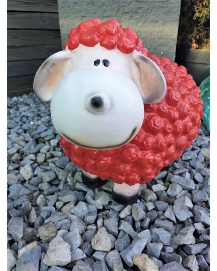 Modern Sheep Sculpture Lamb Sheep Figurine Red Plastic Sheep - Etsy