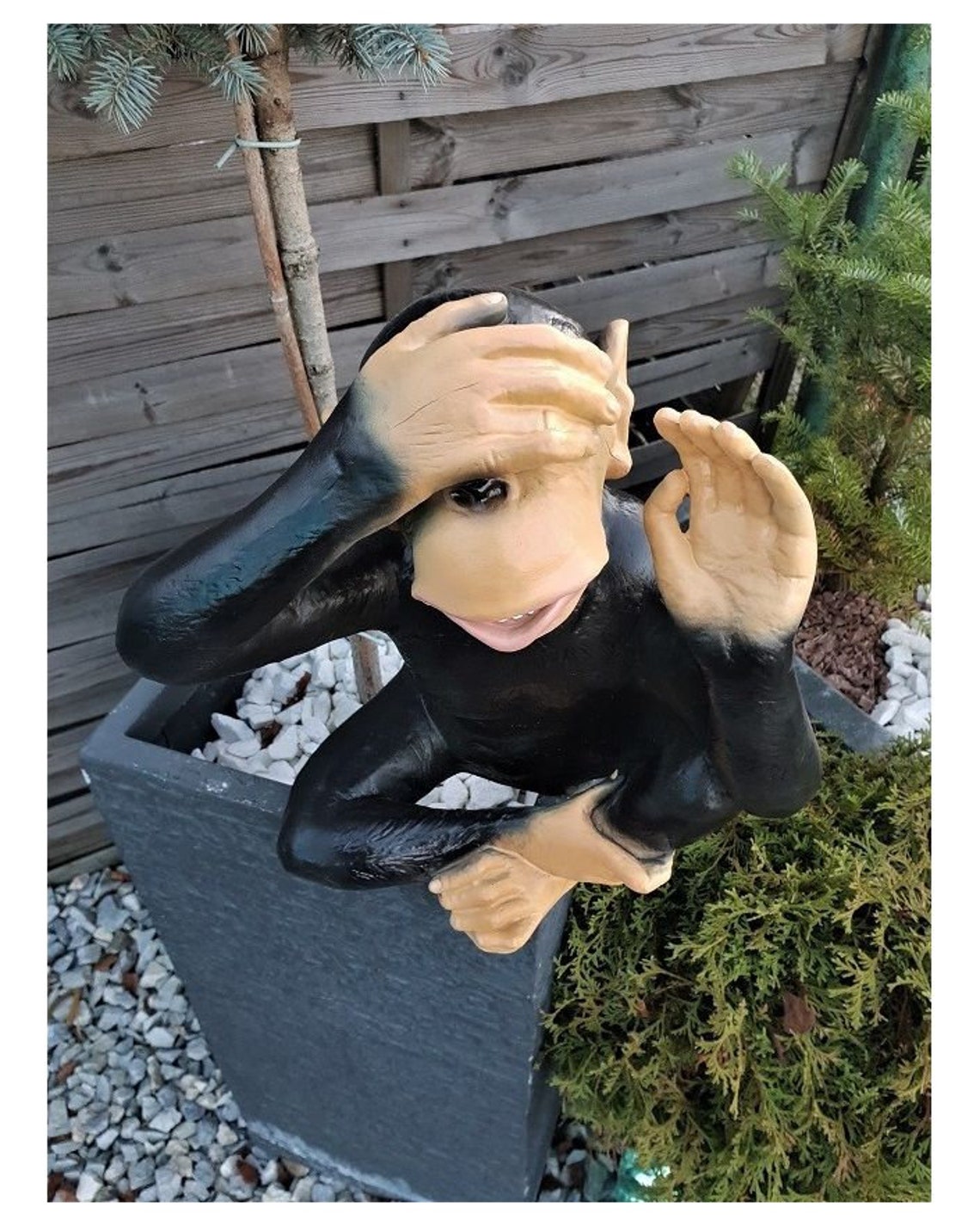 Monkey Sculpture Animal Figurine Monkey Does Not See Safari Jungle ...