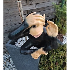 Monkey Sculpture Animal Figurine Monkey Does Not See Safari Jungle Decor Plastic Monkey Lover ...