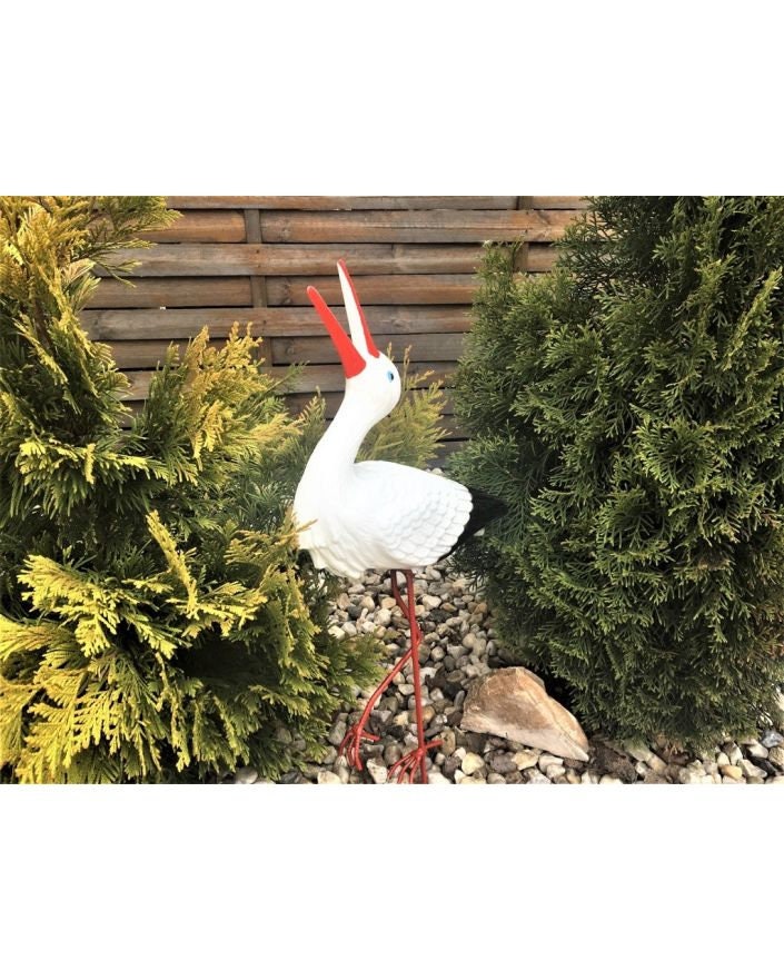 Stork Figurine Decorative Statue Plastic Bird Decor Outdoor Garden ...