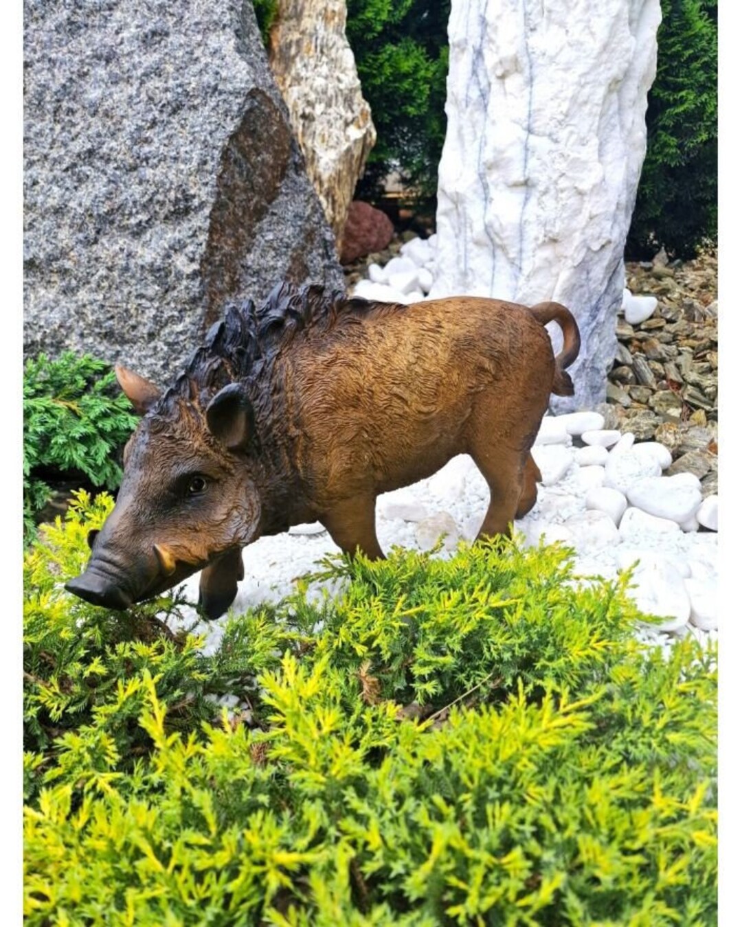 Wild Boar Figurine Resin Animal Sculpture Large Boar Garden Decoration ...