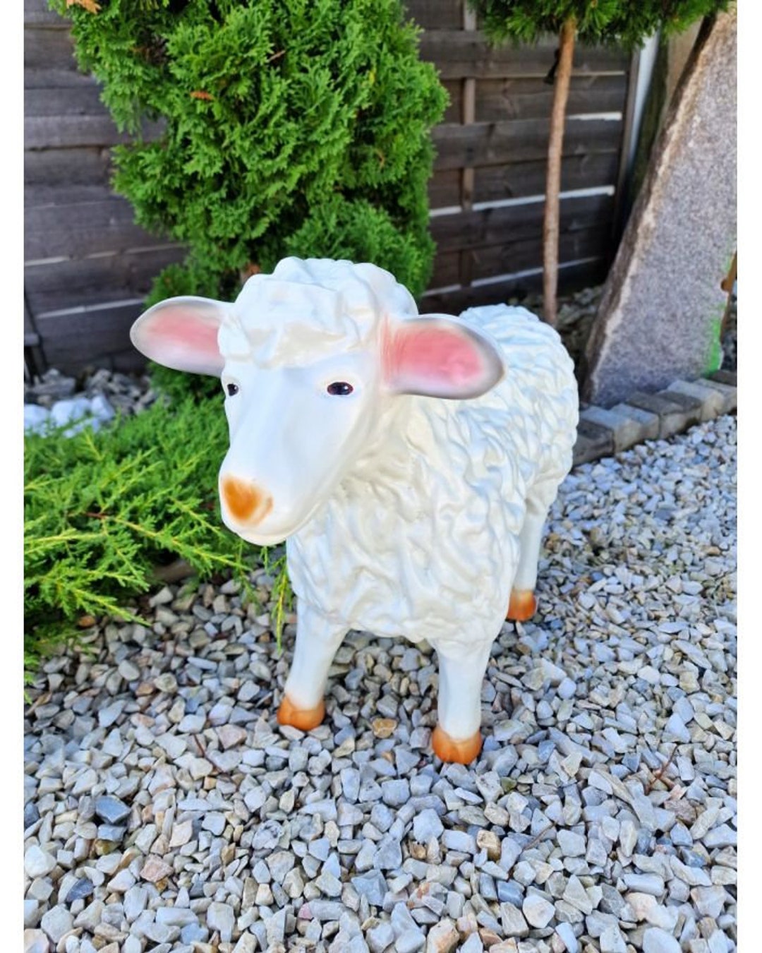 Realistic Sheep Sculpture Resin Art Garden Decoration Farmhouse Decor ...