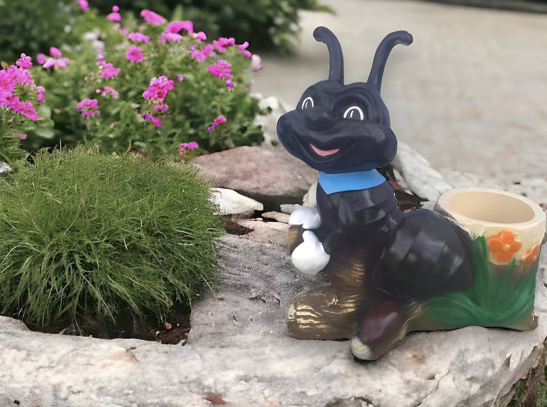 Ant Figure Resin Art Garden Plant Pot Black Ant Statue Plastic Flower ...