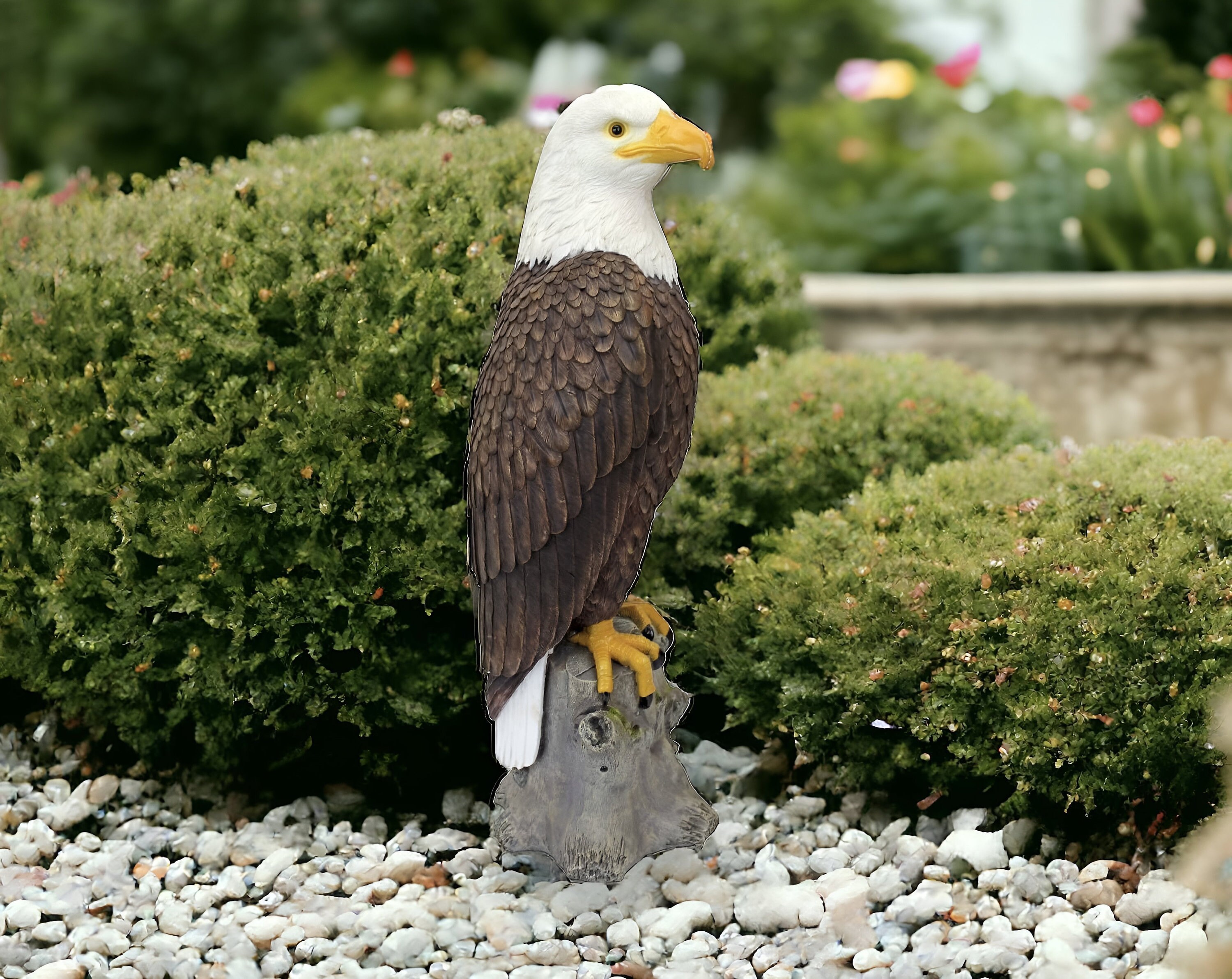 Bald Eagle Sculpture Realistic Plastic Eagle Bird Decor Garden ...