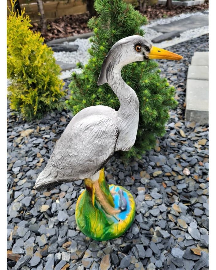 Heron Sculpture Plastic Bird Statue Tropical Decor Outdoor Heron Beach ...