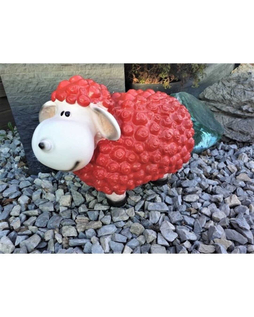 Modern Sheep Sculpture Lamb Sheep Figurine Red Plastic Sheep - Etsy