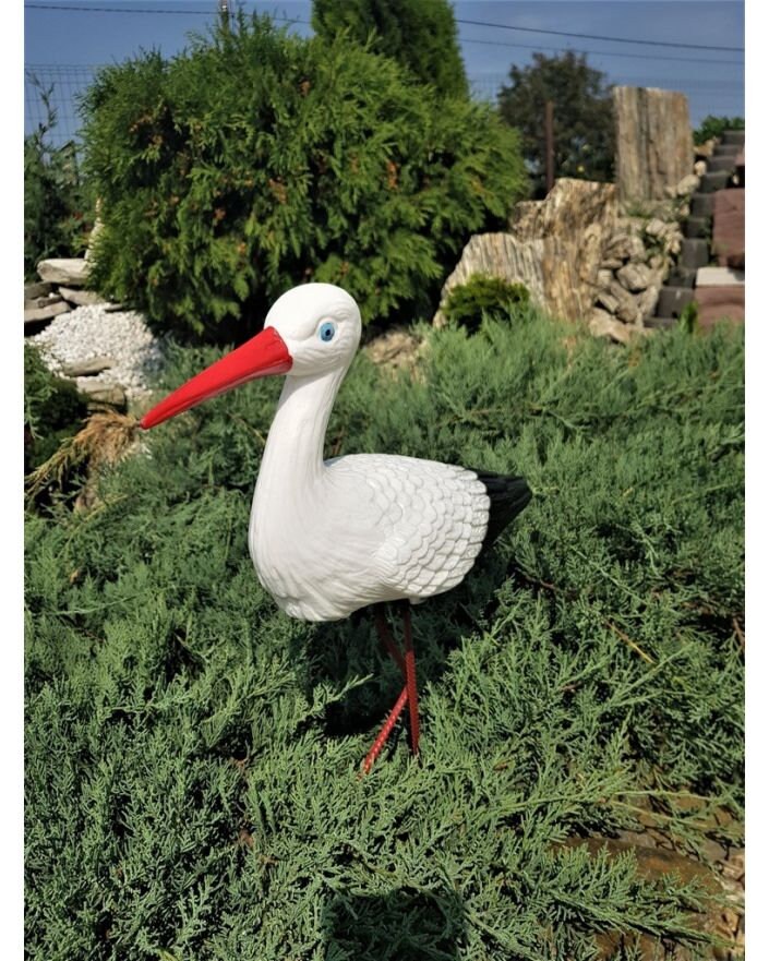 Lifelike Stork Statue Plastic Bird Figure Outdoor Decor Landscape ...