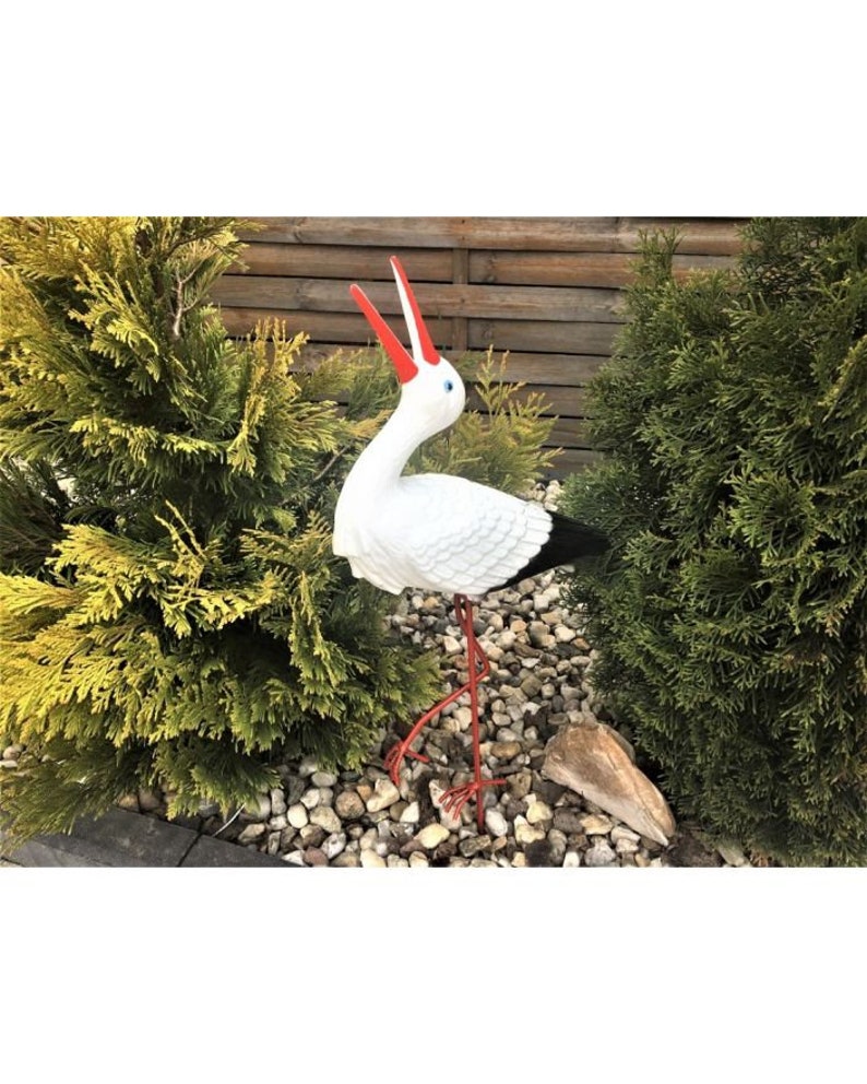 Stork Figurine Decorative Statue Plastic Bird Decor Outdoor Garden ...