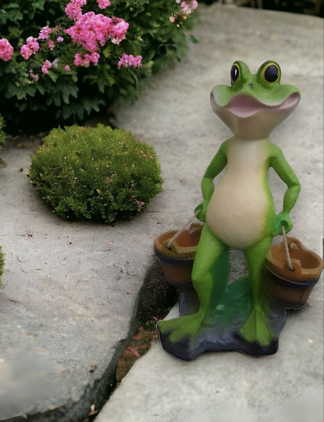 Frog With Buckets Plastic Frog Figure Animal Planter Outdoor Plant Pot ...