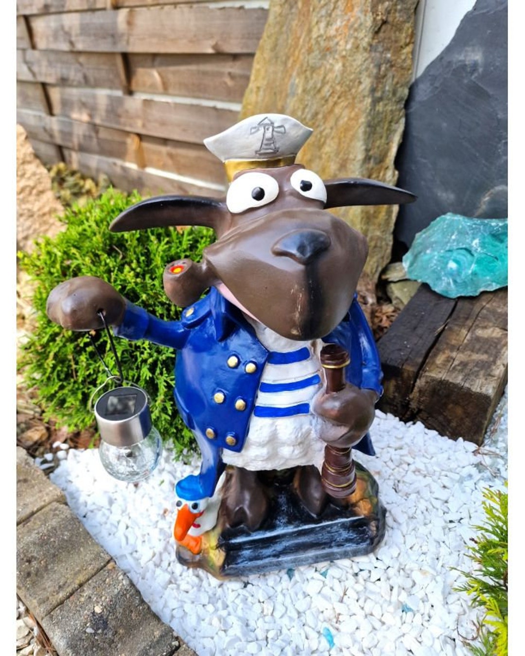 Sailor Lamb With Lamp Animal Figurine Solar Garden Lights Sheep Gifts ...
