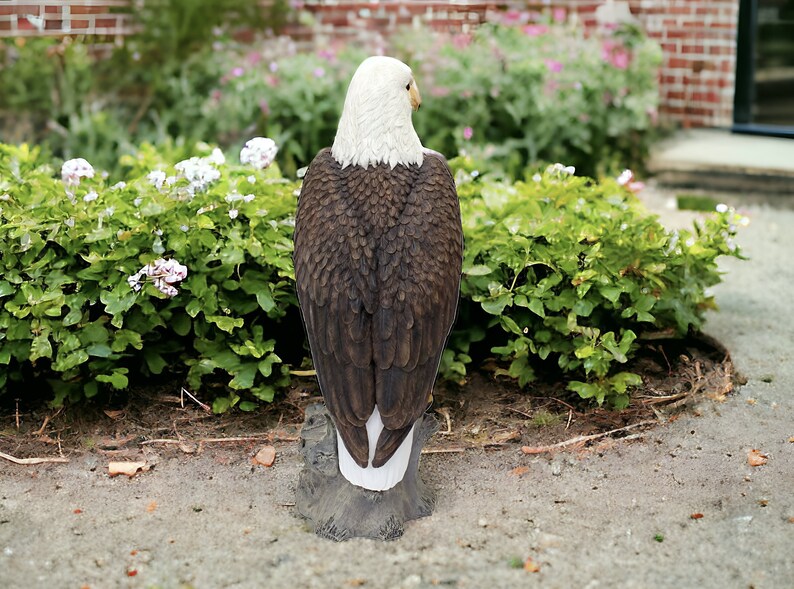 Bald Eagle Sculpture Realistic Plastic Eagle Bird Decor Garden ...