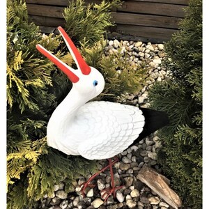Stork Figurine Decorative Statue Plastic Bird Decor Outdoor Garden ...