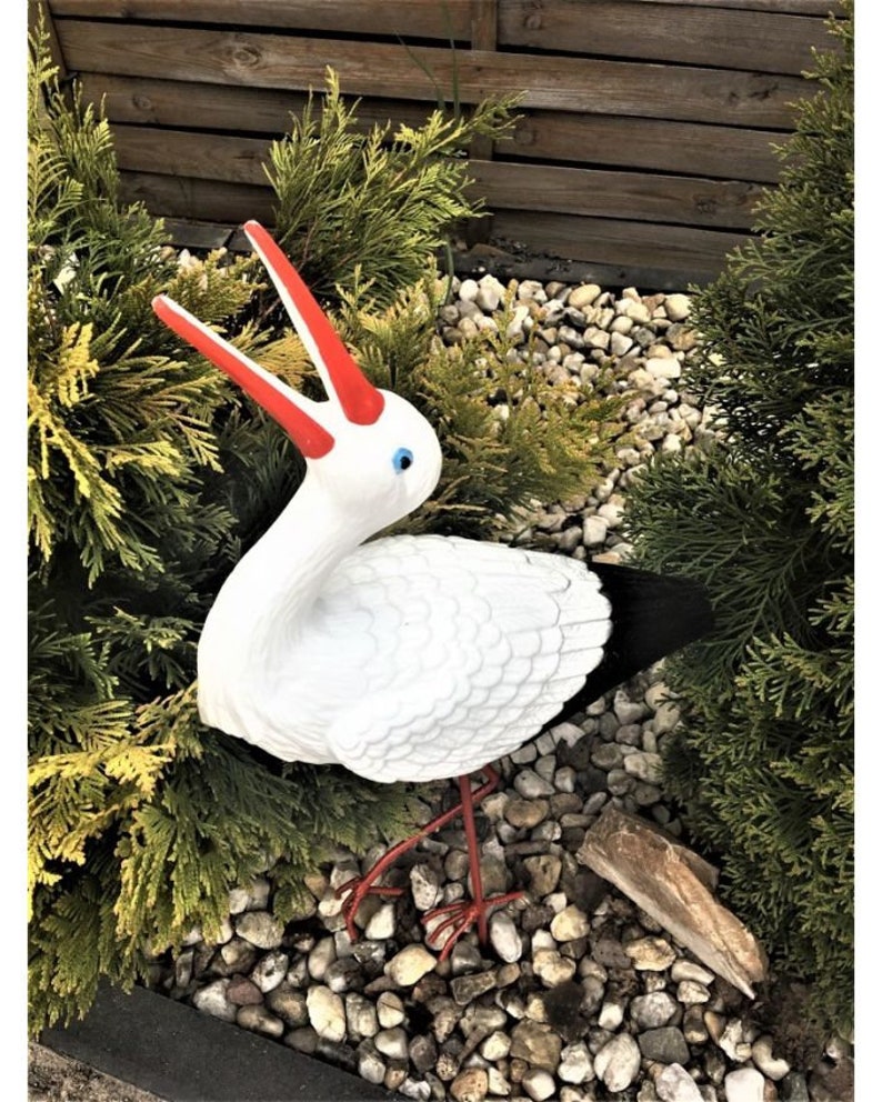 Stork Figurine Decorative Statue Plastic Bird Decor Outdoor Garden ...