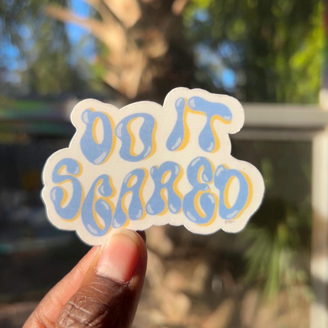 Do It Scared Sticker | Motivational Quote Sticker for Journals, Laptops ...
